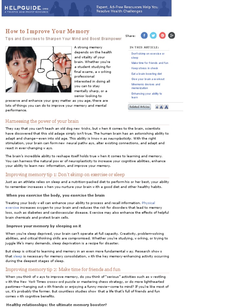 How To Improve Your Memory - Tips and Exercises To Boost Brainpower ...