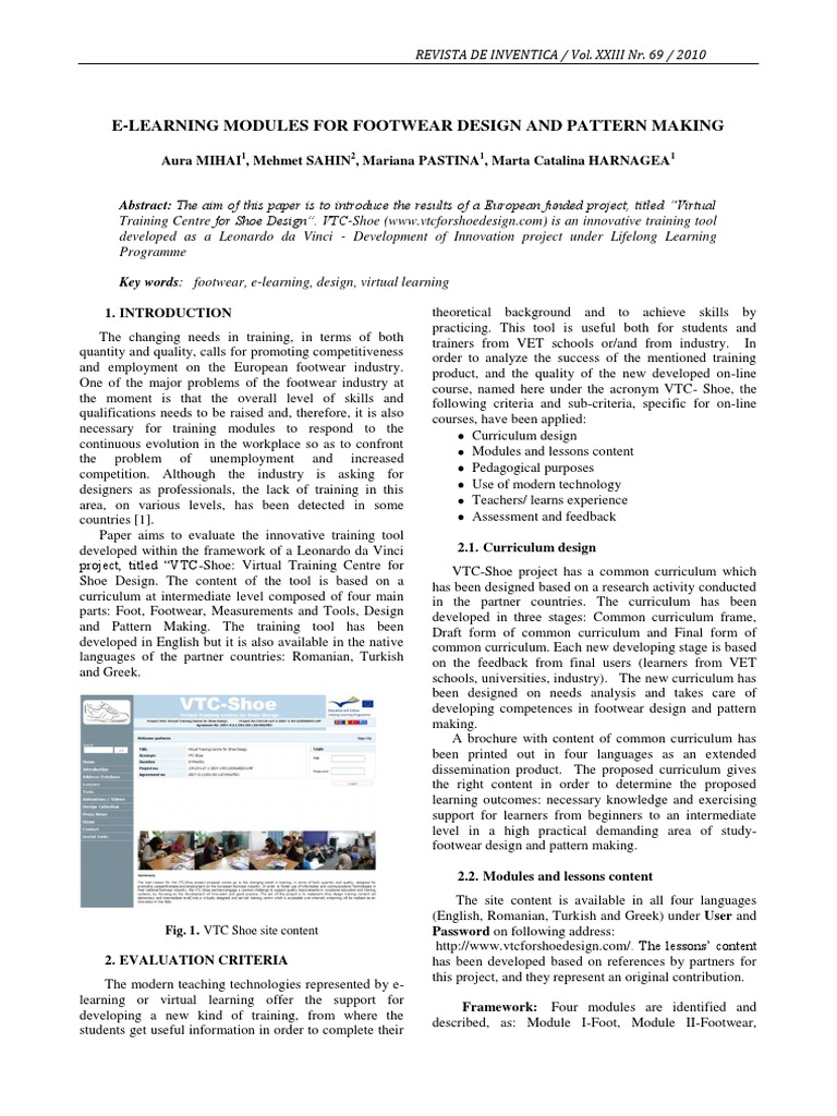 E-Learning Modules For Footwear Design and Pattern Making | PDF ...