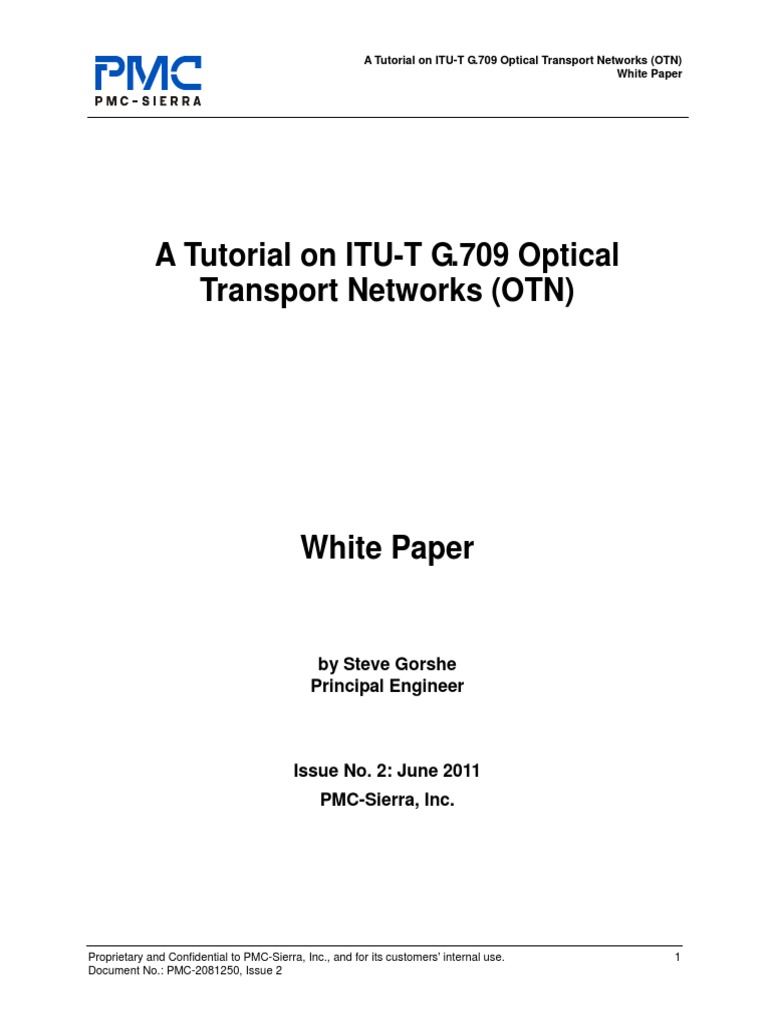 A Tutorial On ITU-T G.709 Optical Transport Networks (OTN) : by Steve ...