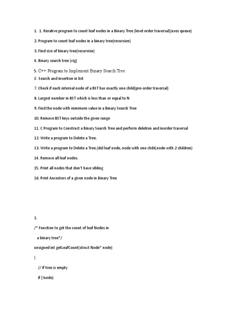 C++ Program To Implement Binary Search Tree 6 | Download Free PDF | Theoretical Computer Science ...