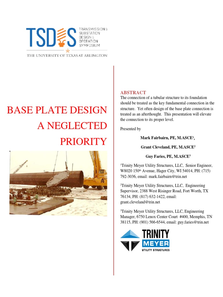 Base Plate Design | PDF | Yield (Engineering) | Welding