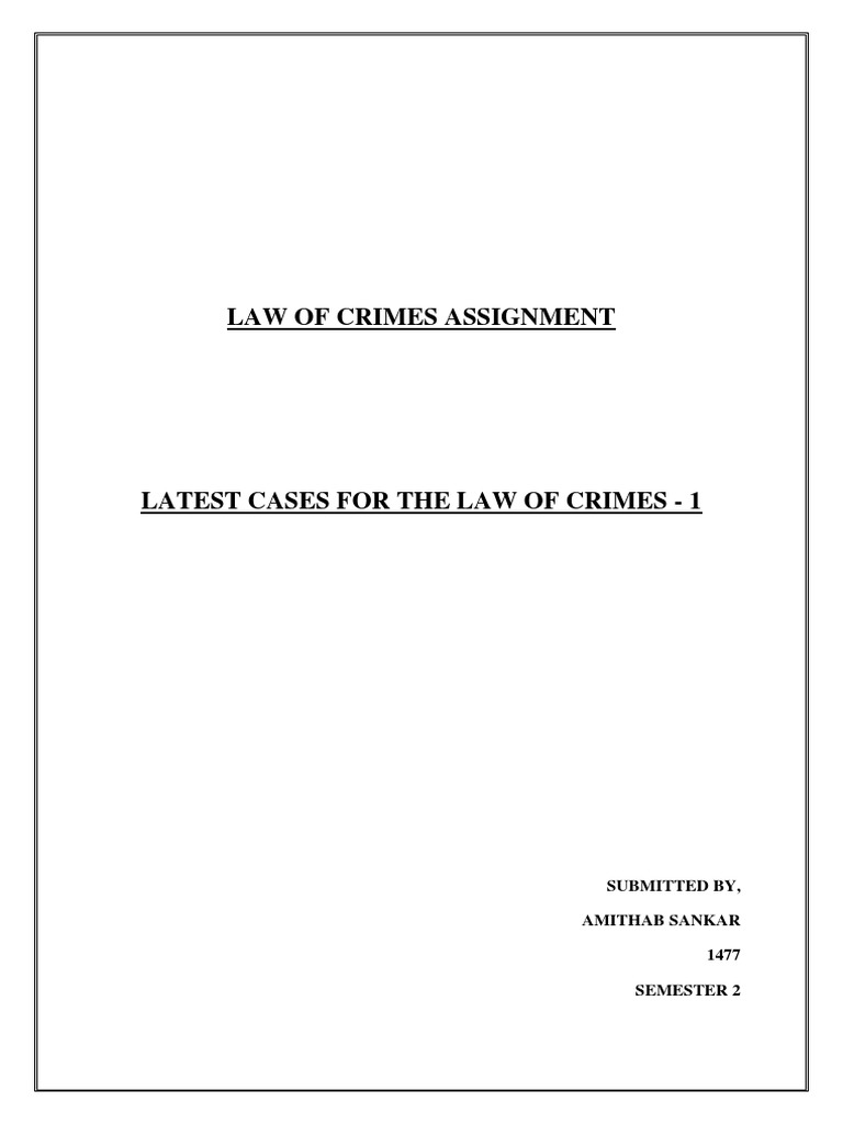 Law of Crimes Project | Download Free PDF | Aiding And Abetting | Insanity Defense