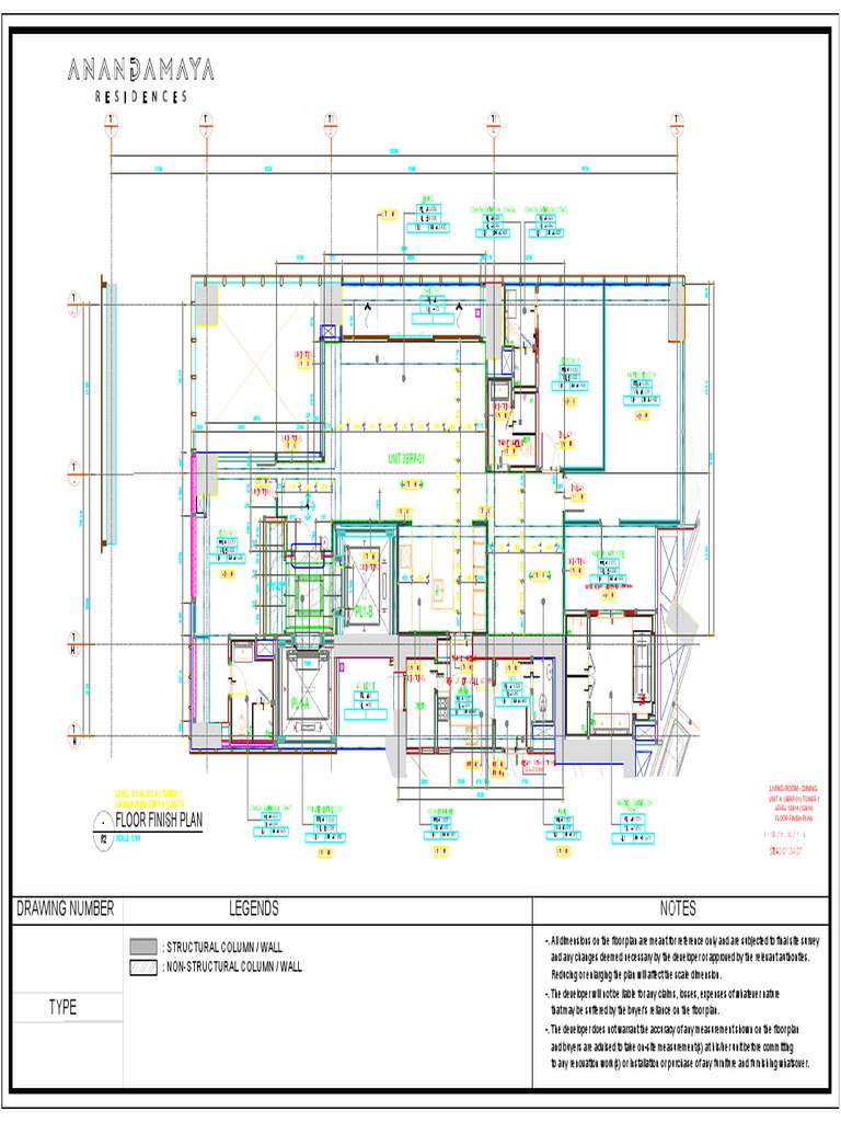 Floor Finish Plan for Unit 3BRP-01 | PDF | Economic Sectors