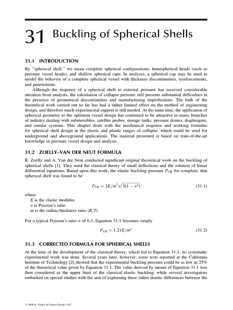 Buckling of Spherical Shells | PDF | Buckling | Sphere