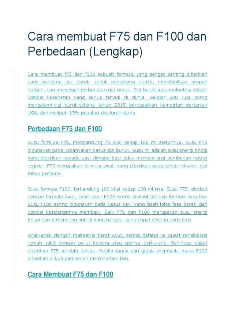 Membuat F75 Dan F100 | PDF