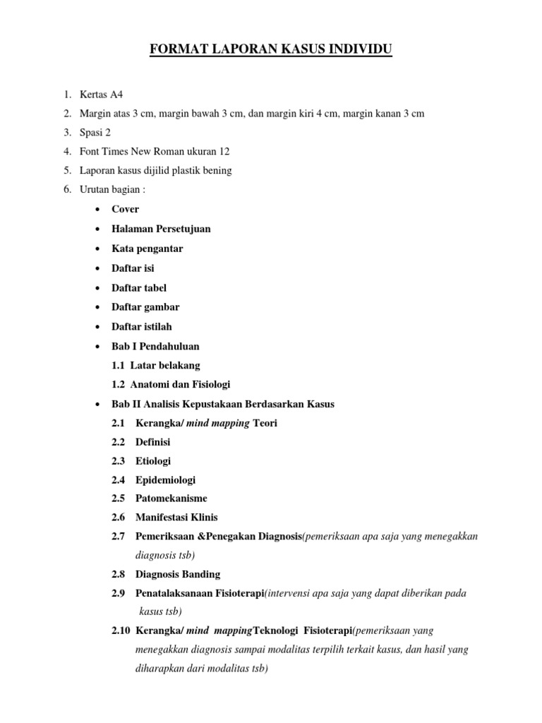 Format Laporan Kasus Individu | PDF