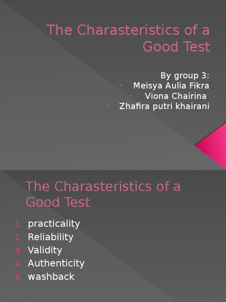 Key Characteristics of Good Assessments | PDF | Validity (Statistics ...
