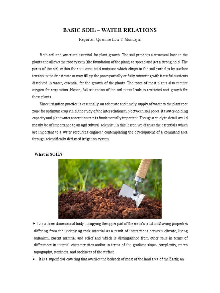 Basic Soil Water Relations | PDF | Soil | Landscape