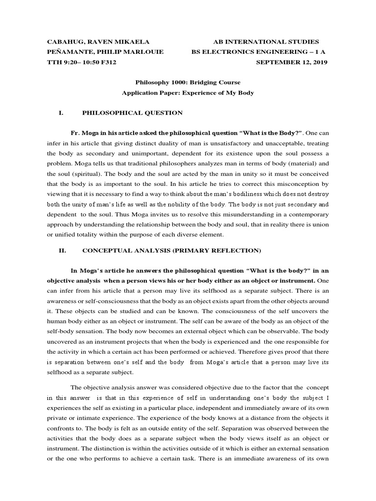 Philoo 4 EDIT | PDF | Self | Object (Philosophy)