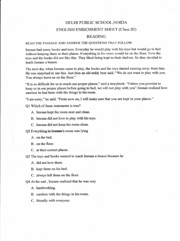 Class 3-Dps-Eng-Enrichment-2019-1 PDF | PDF