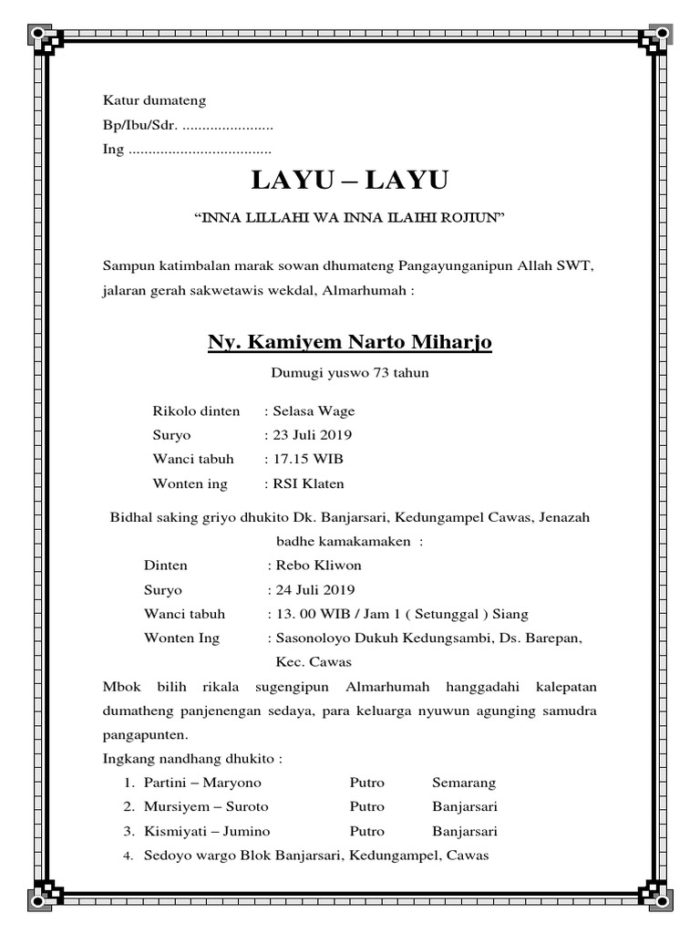 Format Layu Layu Bahasa Jawa | PDF