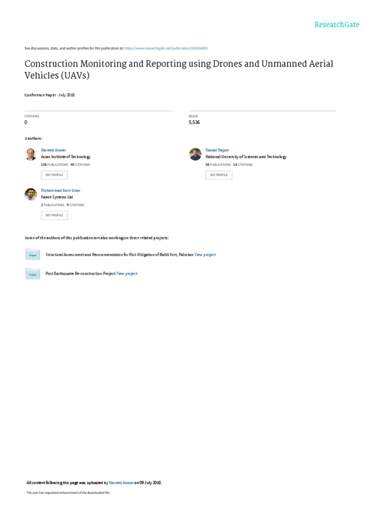 Construction Monitoring and Reporting Using Drones and Unmanned Aerial ...