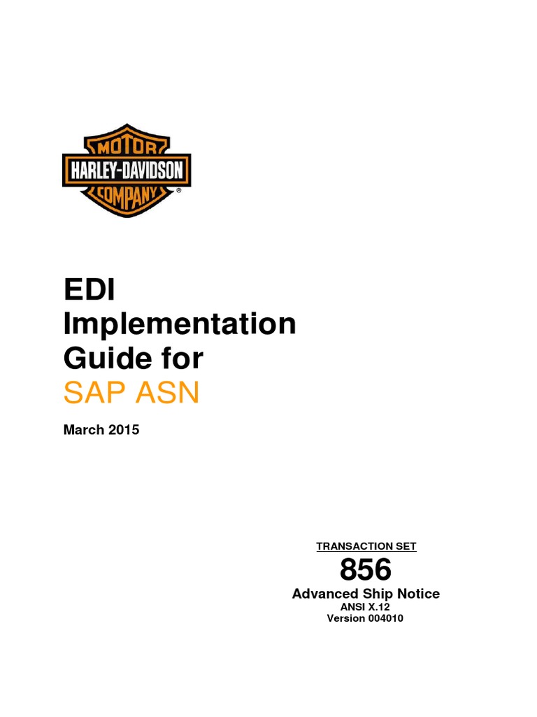 EDI 856 March 2015 PDF | PDF | Electronic Data Interchange | Identifier