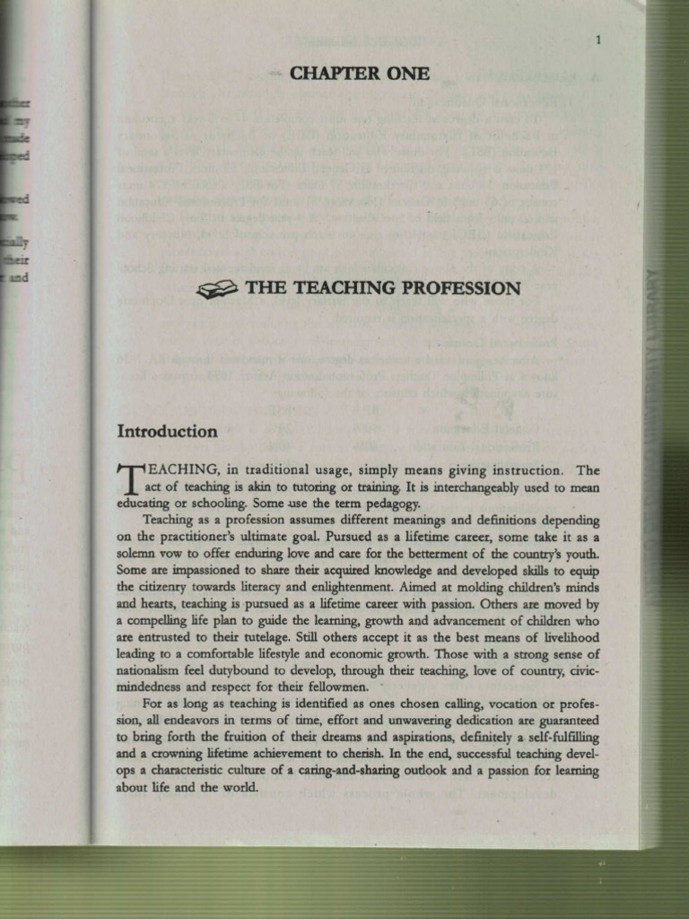 Chapter 1 - The Teaching Profession | PDF