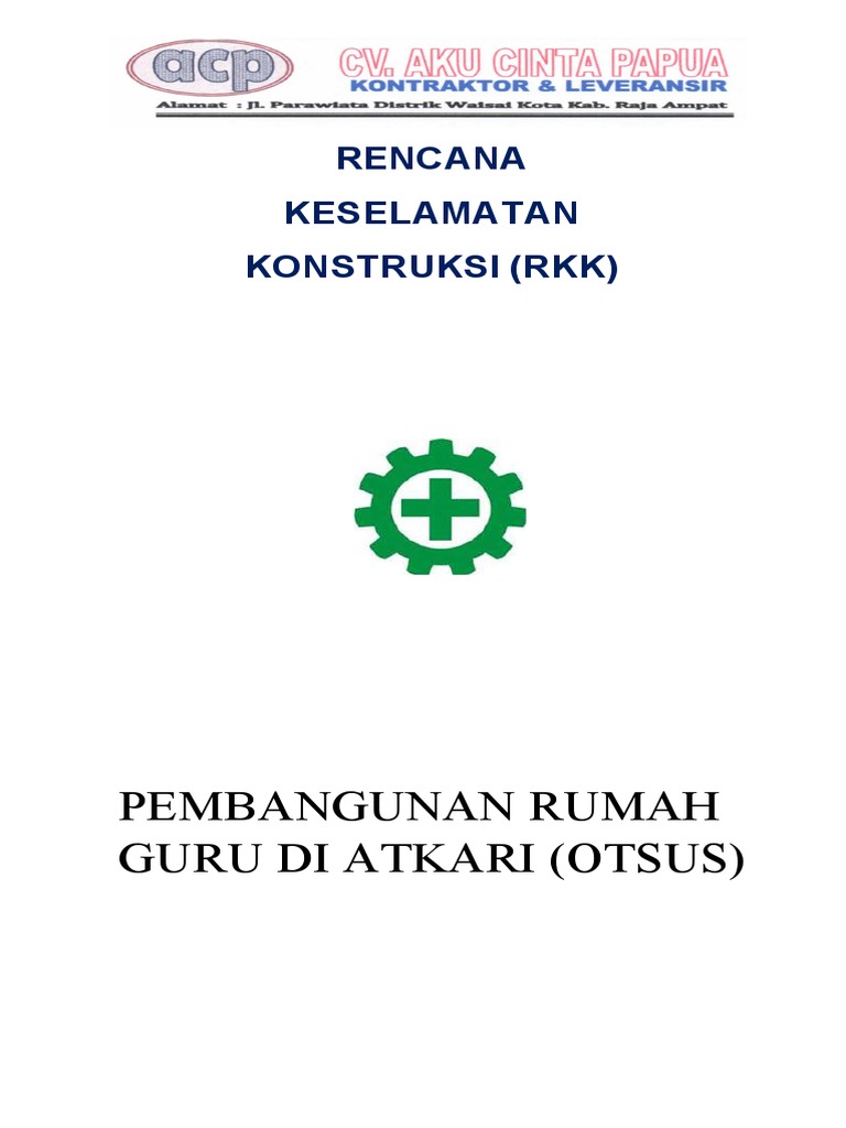 Rencana Keselamatan Kerja (RK3K) | PDF