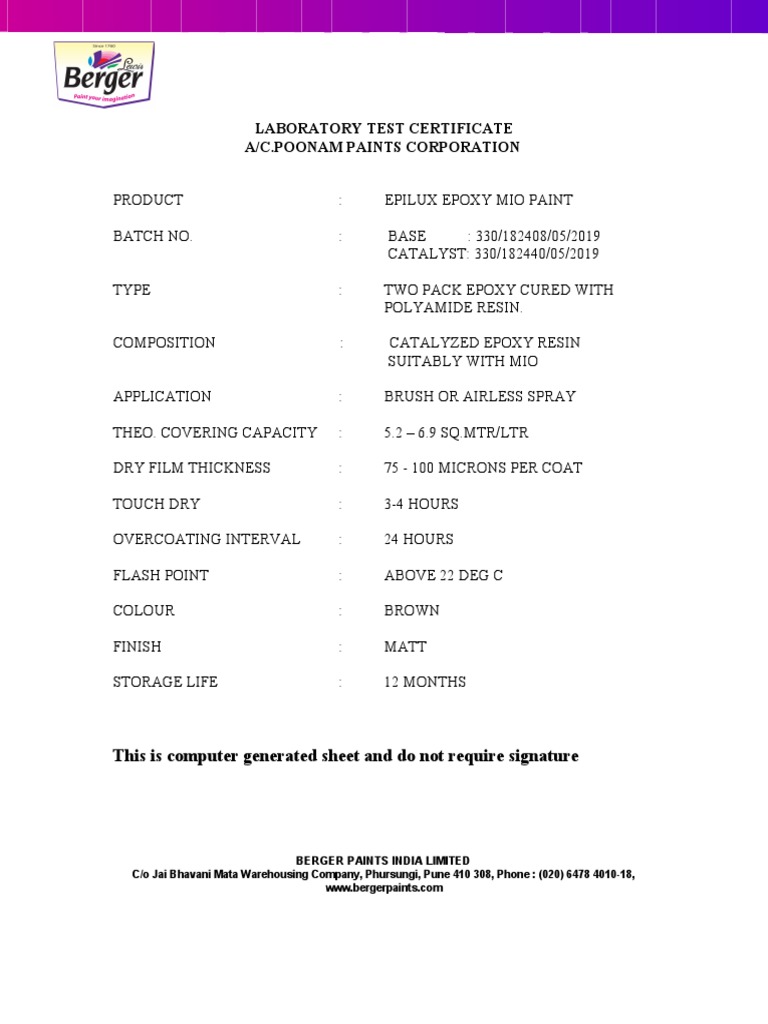 Epilux Epoxy Mio Paint New | PDF