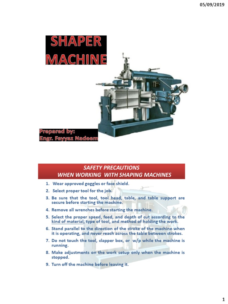 Module 5-Shaper (Handouts) | PDF | Industrial Processes | Machines