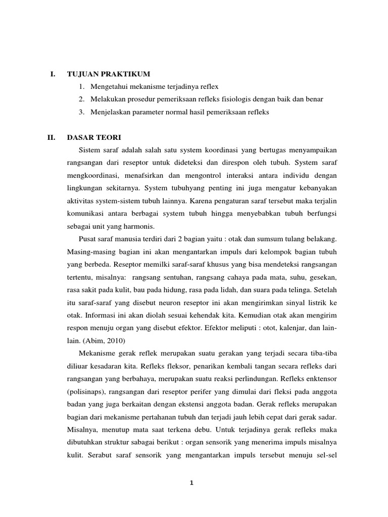 Refleks Fisiologis dan Patologis | PDF