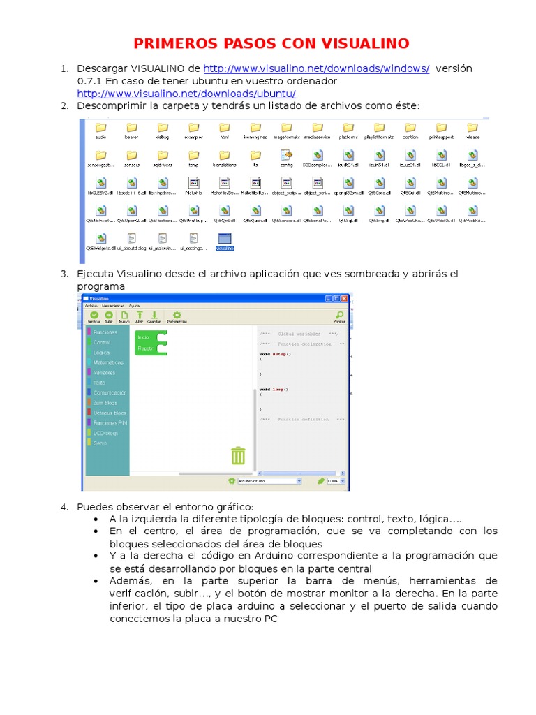 Guía de Inicio Visualino y Arduino IDE | PDF | Entorno de desarrollo ...