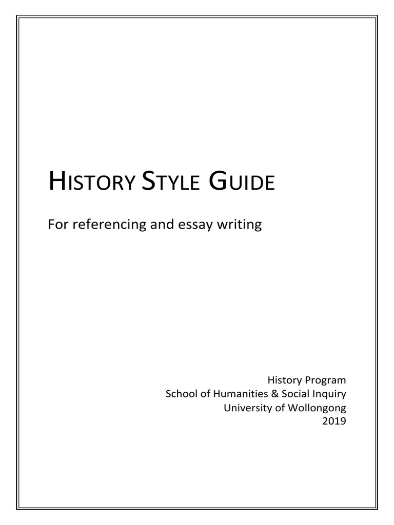 History Style Guide 2019 | PDF | Essays | Plagiarism