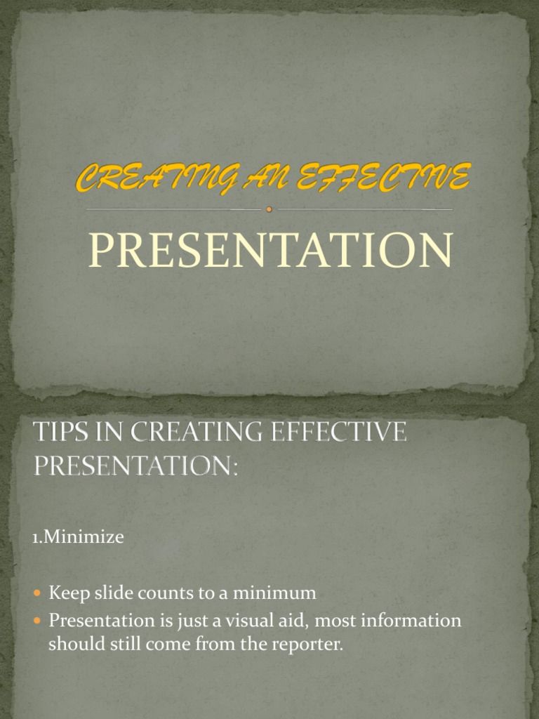 Tips for Creating Effective Presentations | PDF