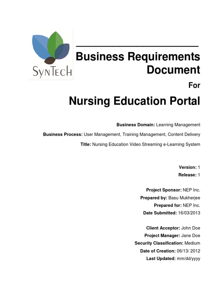 Sample BRD Document | Use Case | Authentication