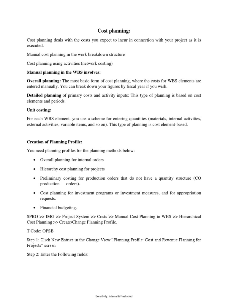 Cost Planning | PDF | Information Technology Management | Business