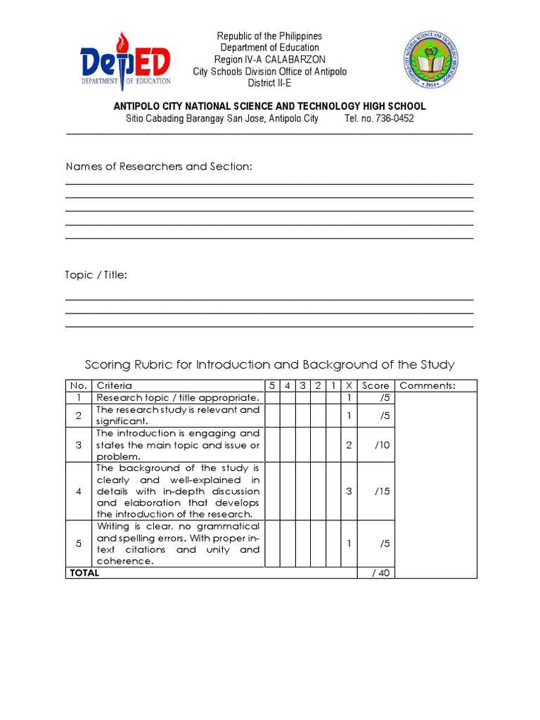 Research Proposal Scoring Rubric | PDF | Inquiry | Evaluation Methods
