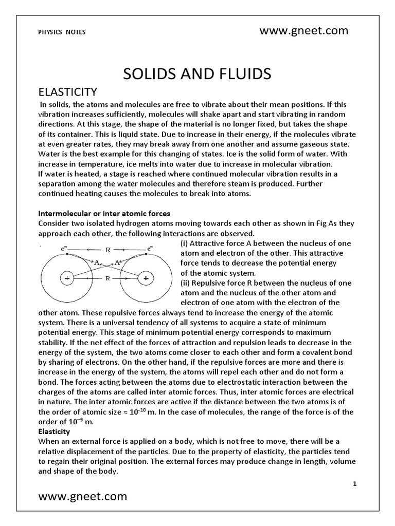 Solids and Fluids PDF | PDF | Buoyancy | Elasticity (Physics)