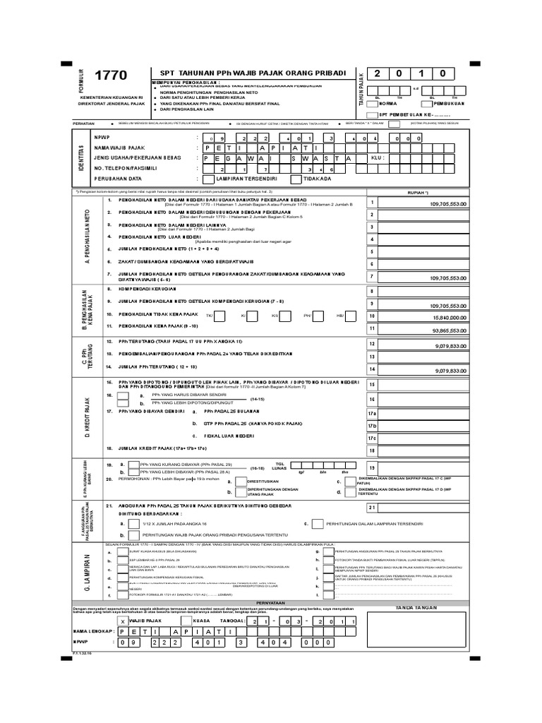 1 Contoh SPT 1770 | PDF