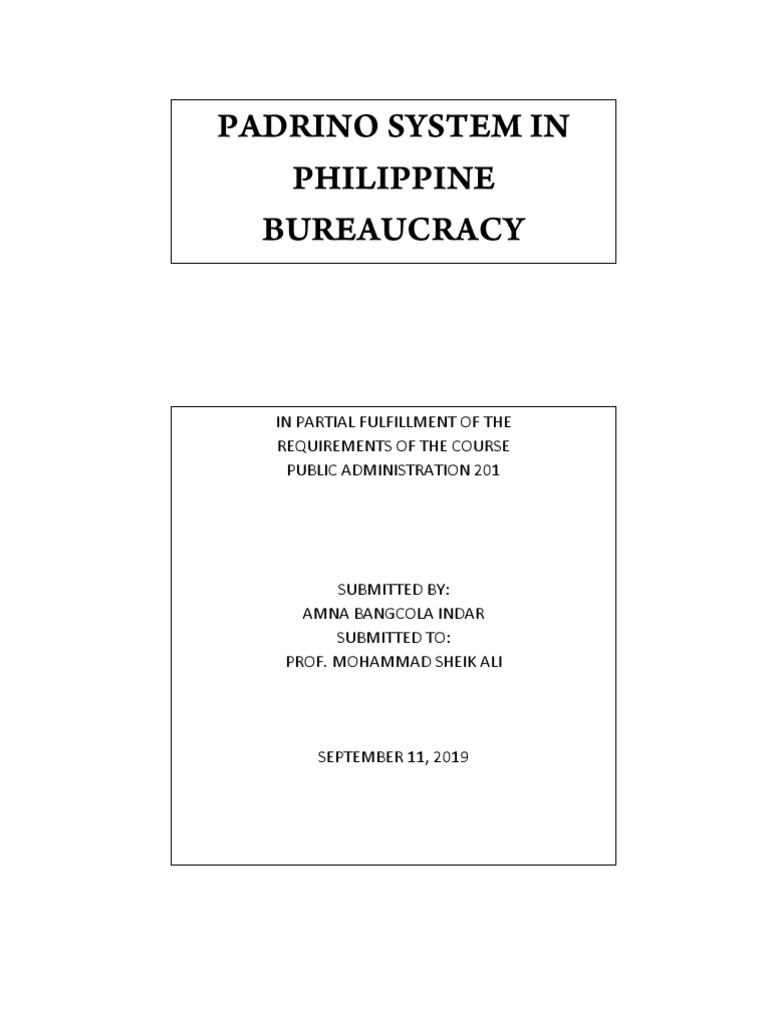 Padrino System in Philippine Bureaucracy | PDF | Civil Service ...