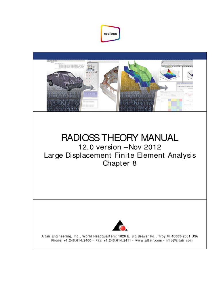 Radioss Theory Manual 12.0 Version Nov 2 | PDF | Mathematical Optimization | Physics