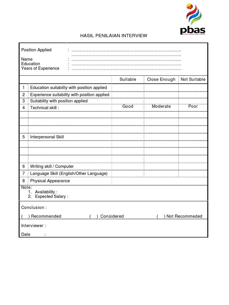 Interview Assessment Results | PDF