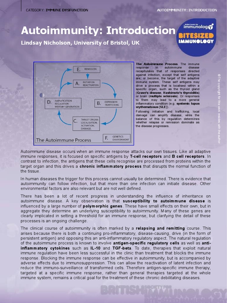 Autoimmunity - Introduction | PDF | Autoimmunity | Autoimmune Disease
