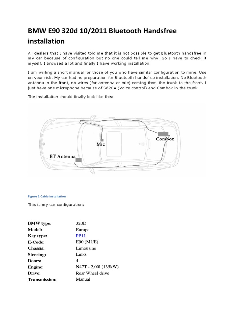 BMW E90 Bluetooth Handsfree Installation | PDF | Electrical Connector ...