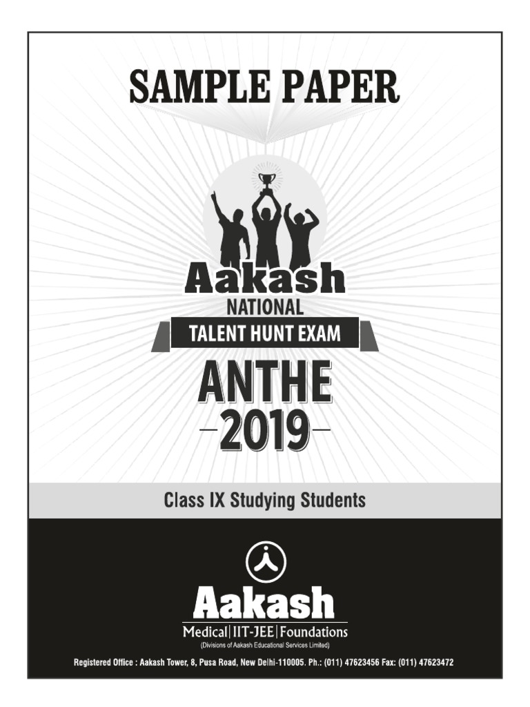 ANTHE 2019 Sample Paper for IX Science | PDF | Gases | Tissue (Biology)