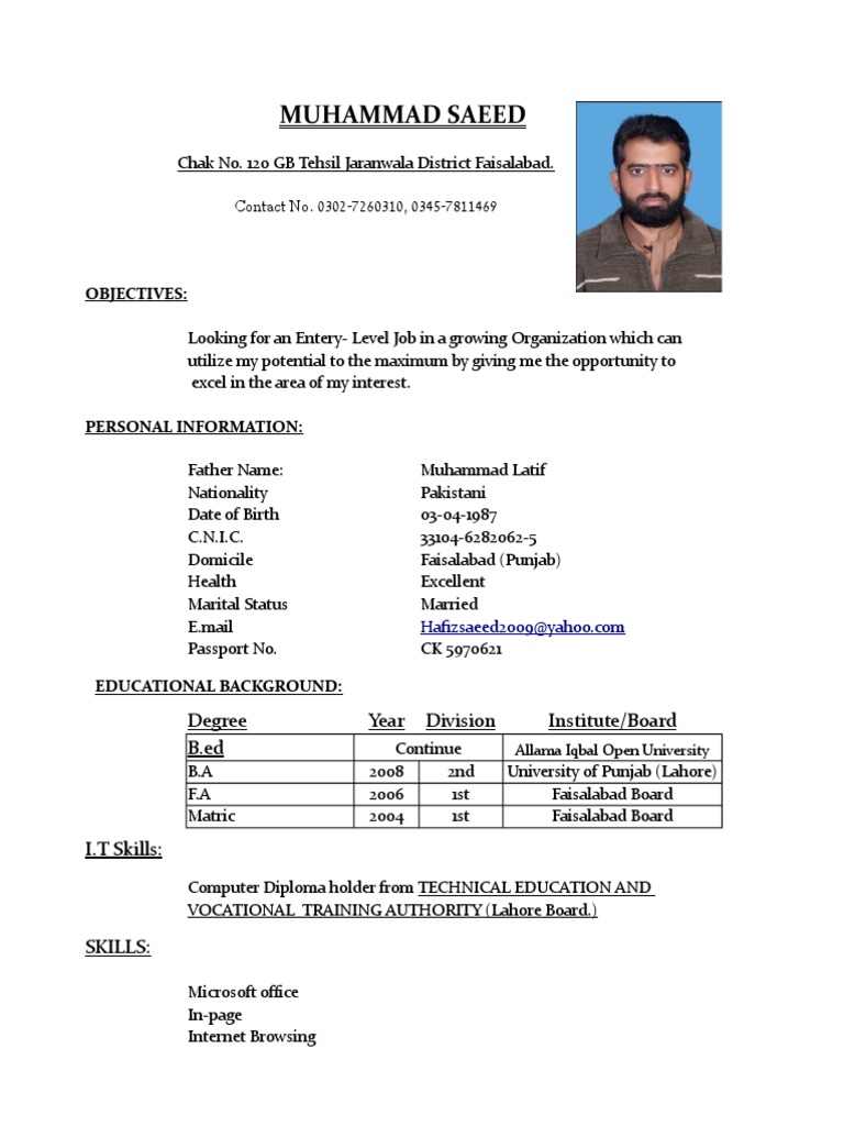 CV M Saeed | PDF