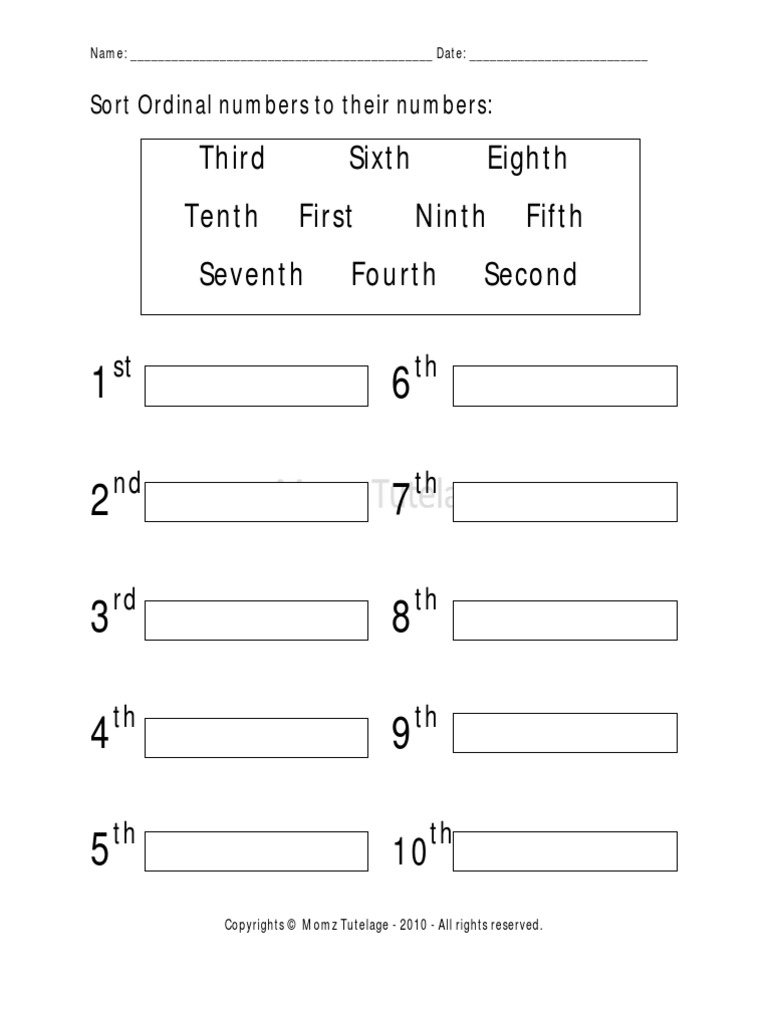 Ordinal Numbers | PDF
