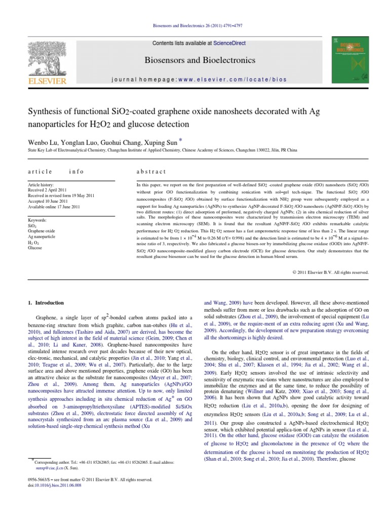 Biosensors and Bioelectronics | PDF | Biosensor | Glucose
