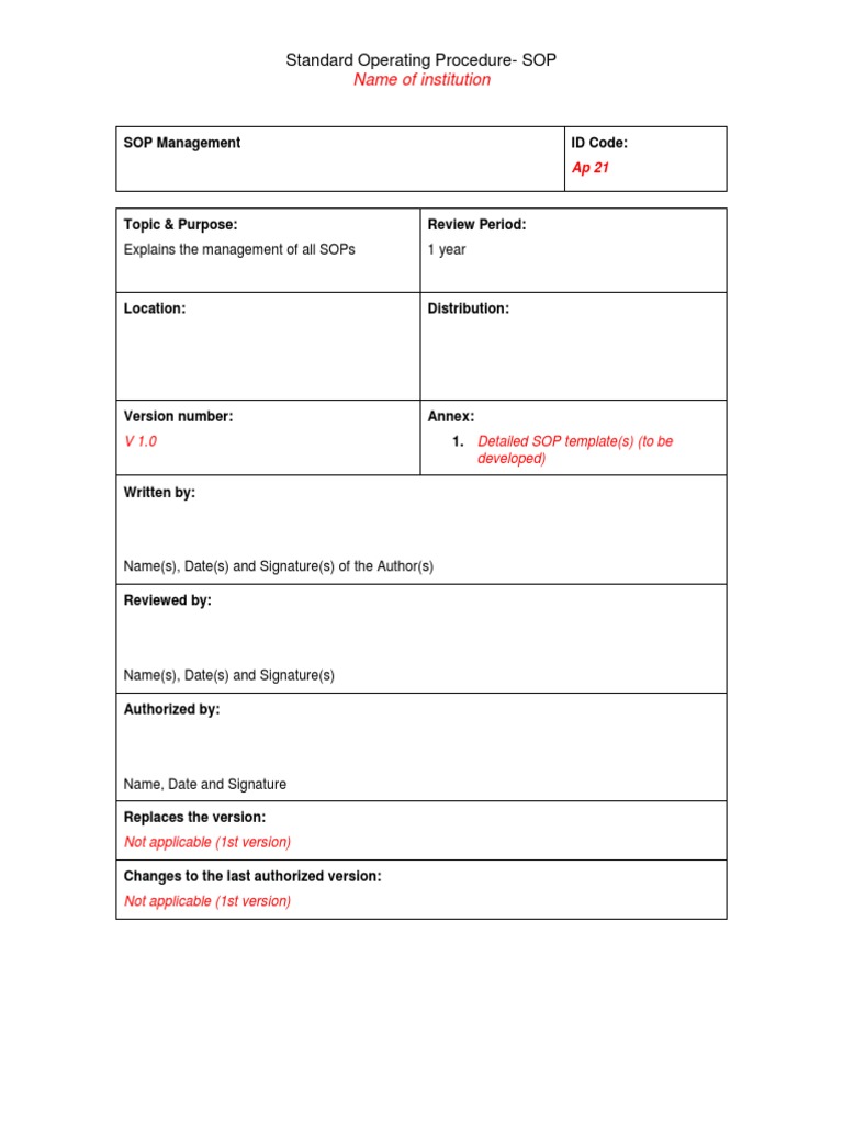 SOP Formats Management | PDF | Verification And Validation | Computing