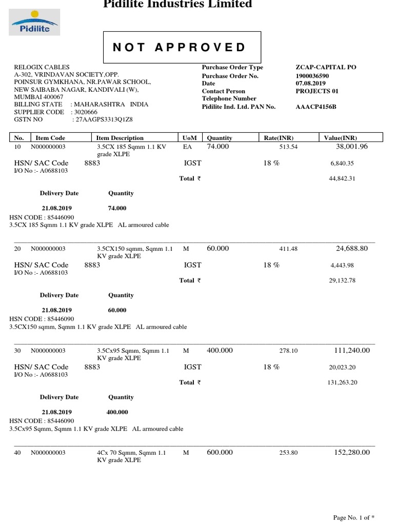 Cable PDF | PDF | Invoice | Business