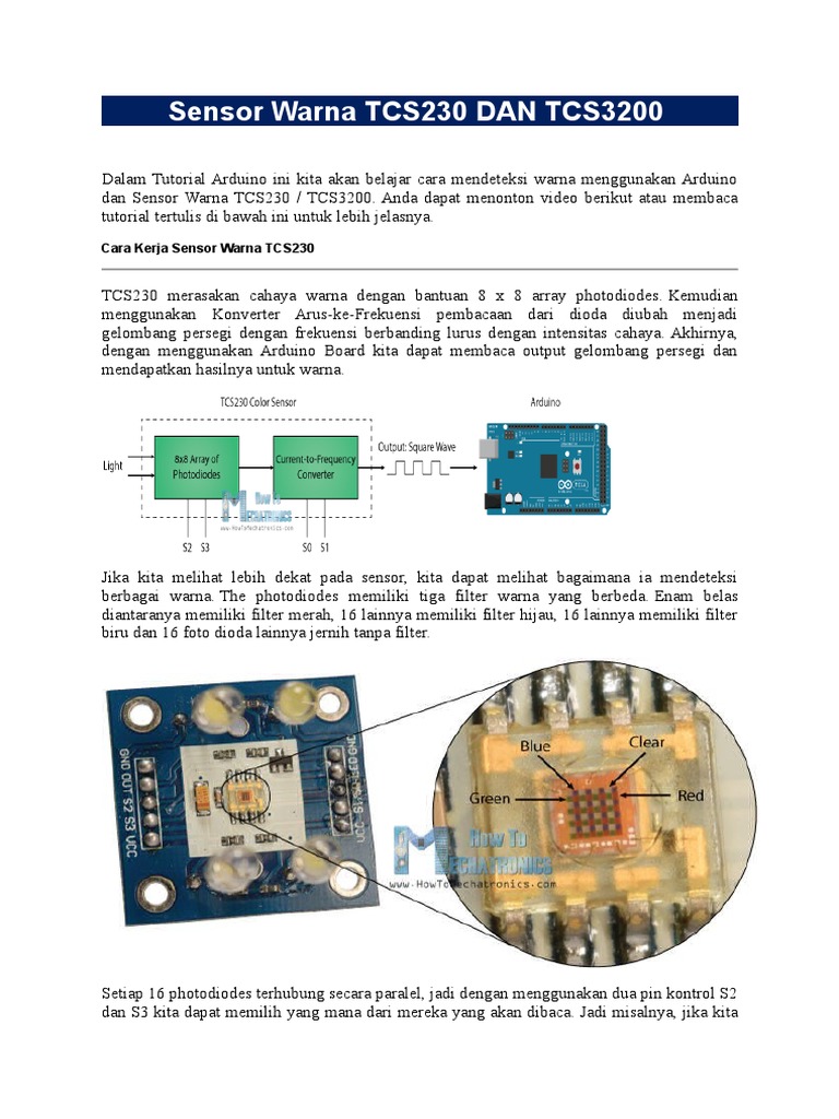 Sensor Warna Tcs230 Dan Tcs3200 | PDF