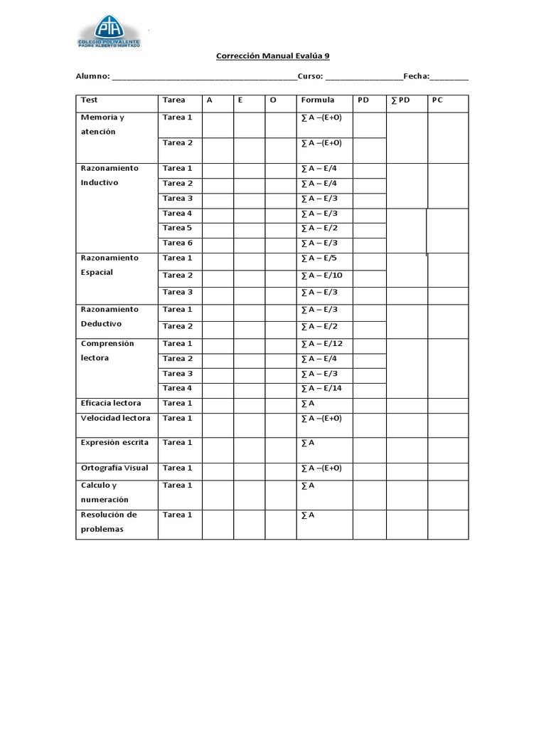 Correcion Manual Evalua 9 | PDF