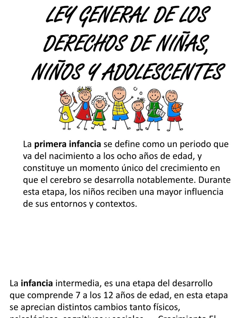 ley general de los derechos de los niños niñas y adolescentes ...