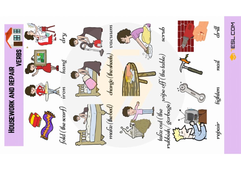 Housework and Repair Verbs | PDF