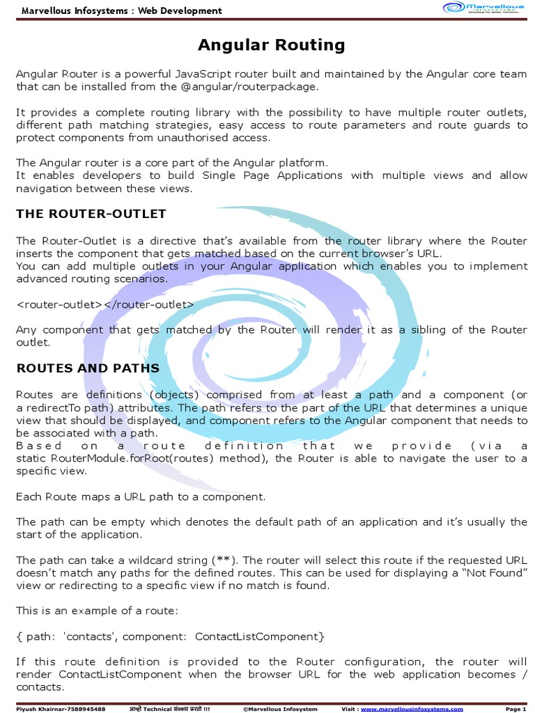 Marvellous Angular - Routing PDF | PDF | Routing | World Wide Web Marvellous Angular - Routing PDF | PDF | Routing | World Wide Web
