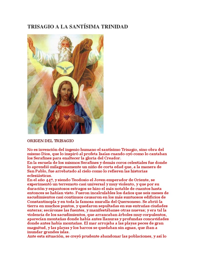Trisagio A La Santísima Trinidad | PDF | Trinidad | espíritu Santo