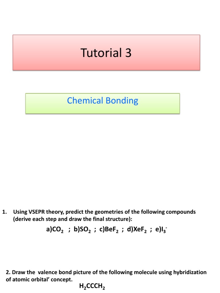 Chemical Bonding Tutorials | PDF