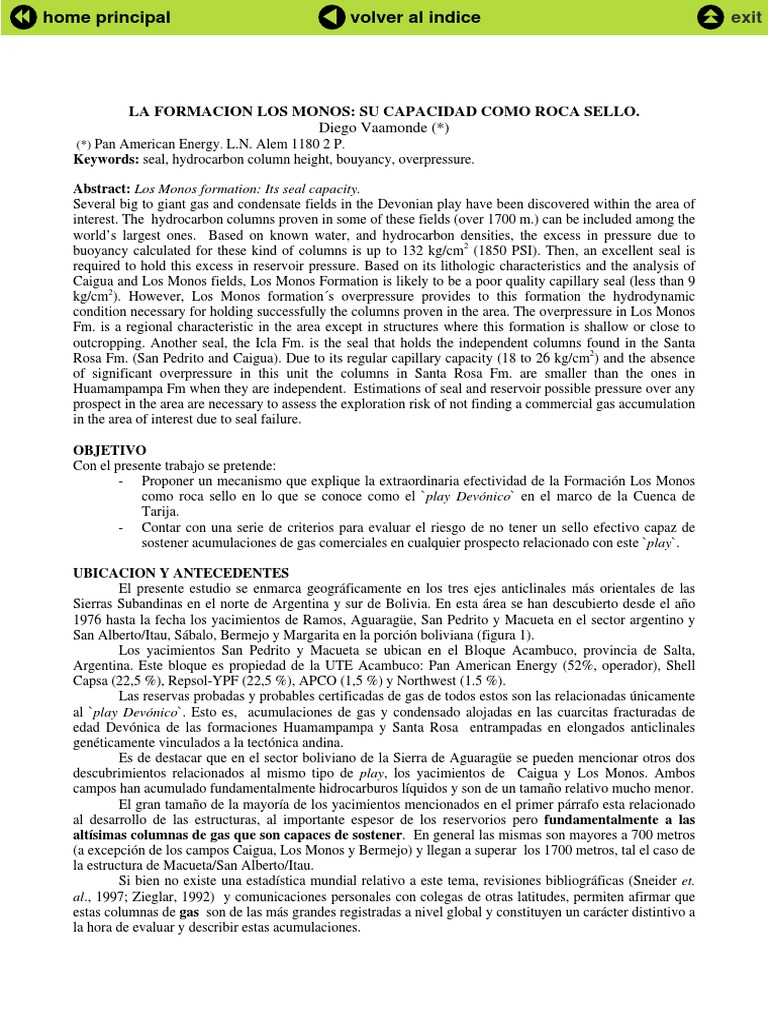 Los Monos Formation: Seal Capacity | PDF | Petroleum Geology | Petroleum