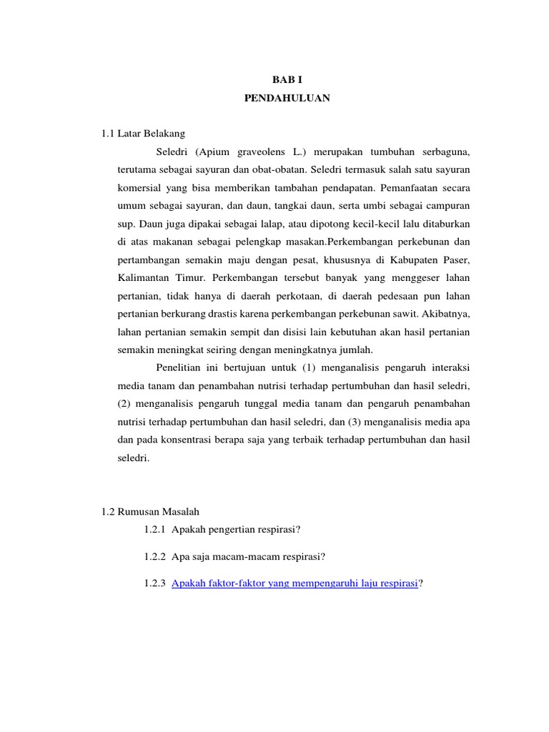 Isi Laporan Projek Fisiologi Tumbuhan Seledri | PDF Isi Laporan Projek Fisiologi Tumbuhan Seledri | PDF